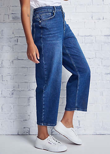 Feel Good Blue Olivia Barrel Jeans | Kaleidoscope