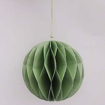 Festive Set of 4 Sage Green Paper Folding Hanging Balls Xmas ...