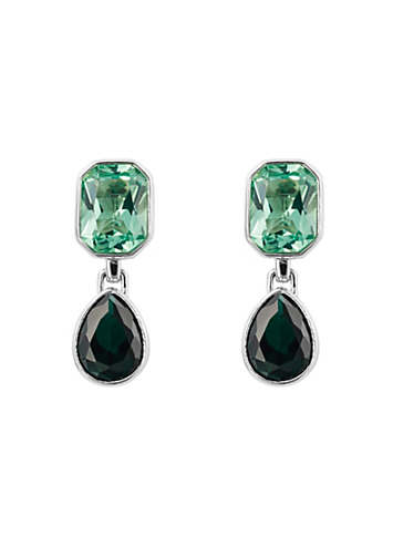 Fiorelli Octagon & Teardrop Shaped Drop Earrings with Emerald Crystal ...