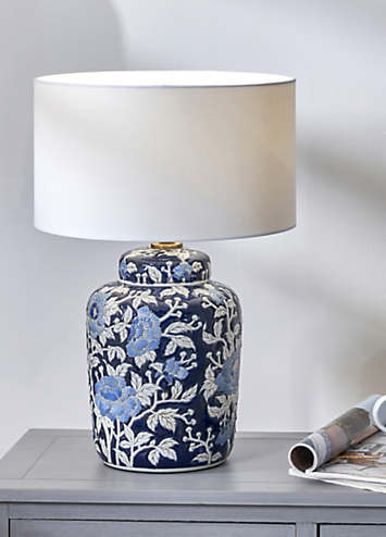 Fleur Blue Floral Ceramic Table Lamp | Kaleidoscope