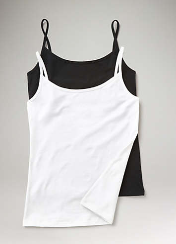 Freemans Essential Pack of 2 Thin Strap Cami Tops | Kaleidoscope
