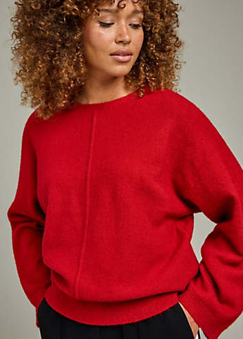Freemans Red Crew Neck Boxy Jumper | Kaleidoscope
