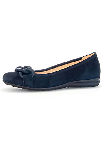 Gabor Dark Blue Sabia Ballerinas | Kaleidoscope