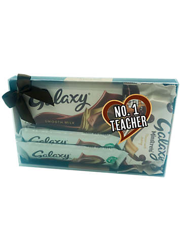 Galaxy Assorted Milk Choc Bar Hamper with NO.1 TEACHER Sticker - 226g ...