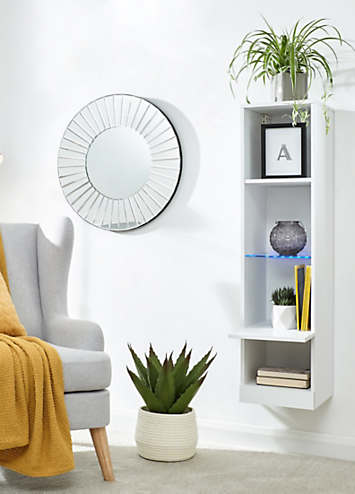 Galicia Wall Mounted Tall Shelf Unit With LED Lighting | Kaleidoscope