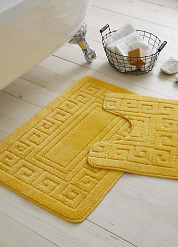 Gaveno Cavailia 2 Piece Greek Key Bath Mat Set | Kaleidoscope