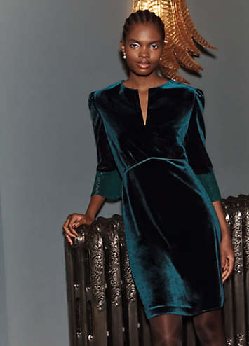 HOBBS Violet Velvet Mini Dress | Kaleidoscope