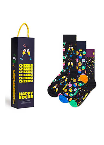 Happy Socks Mens Pack of 3 Celebrations Gift Set | Kaleidoscope