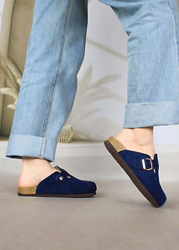 Heavenly Feet Alessia Cool Navy Mules | Kaleidoscope