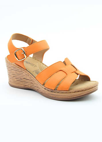 Heavenly Feet Dizzy Orange Sandals | Kaleidoscope