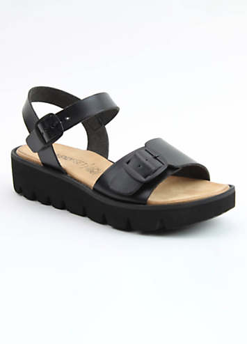 Heavenly Feet Trudy Black Sandals | Kaleidoscope