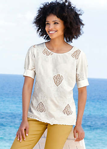 Heine Embroidered Short Sleeve Blouse | Kaleidoscope