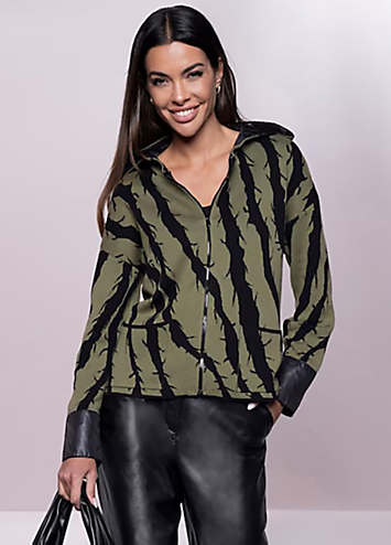 Heine Hooded Zip Print Cardigan | Kaleidoscope