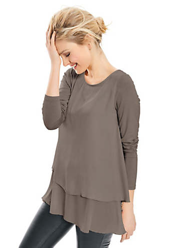Heine Layered Look Chiffon Top | Kaleidoscope