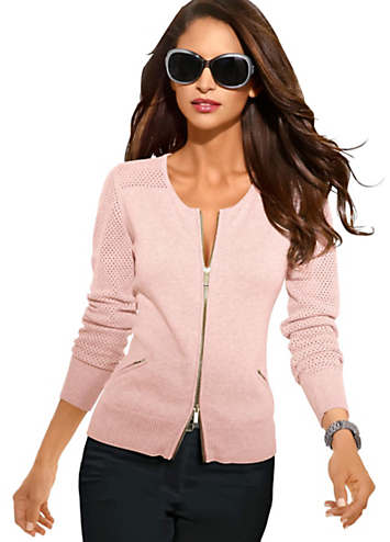 Heine Silk Blend Zip Cardigan | Kaleidoscope