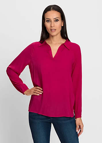 Heine Slip-On V-Neck Blouse | Kaleidoscope