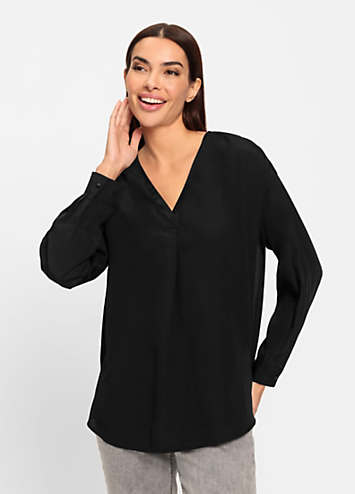 Heine V-Neck Satin Blouse | Kaleidoscope