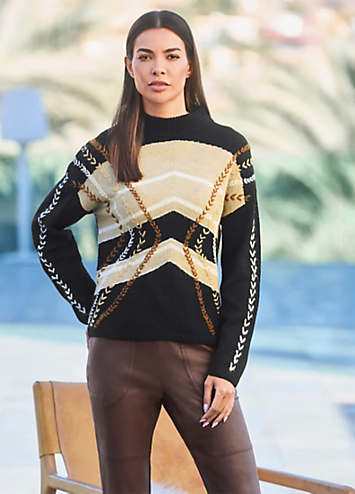 Heine Wool Blend Patterned Jumper | Kaleidoscope