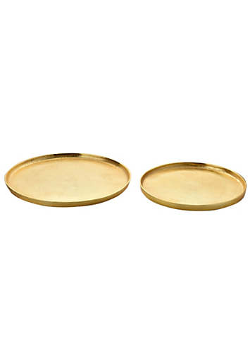 Hestia Gold Metal Set of 2 Round Display Trays | Kaleidoscope