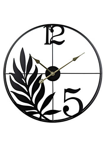 Hometime Cut-Out Leaf Design Wall Clock | Kaleidoscope