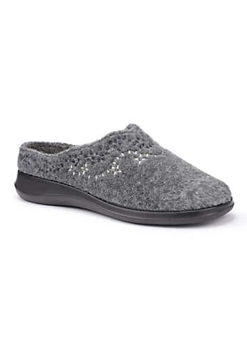 Hotter Cuddle Smokey Grey Slippers | Kaleidoscope