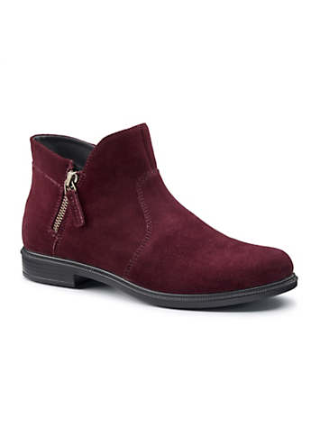 Hotter Ludlow Leather Maroon Women’s Boots | Kaleidoscope