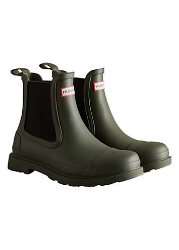 Hunter Commando Green Chelsea Boots | Kaleidoscope