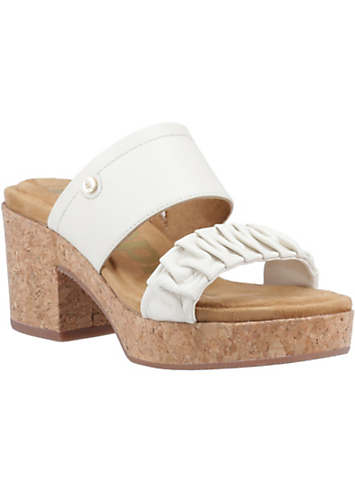 Hush Puppies Cream Poppy Ruched Slides | Kaleidoscope