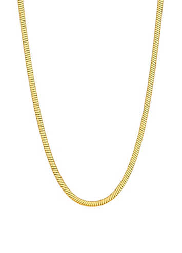 Inicio 14K Gold Plated Recycled Fine Cobra Snake Chain Necklace ...