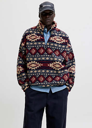 Jack & Jones Eddie Teddy Half Zip Fleece | Kaleidoscope