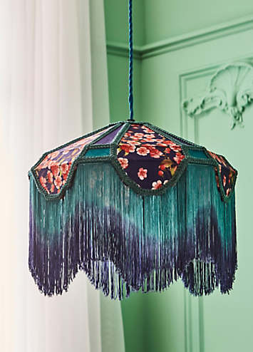 Joe Browns Bold Blossom Tassel Lamp Pendant Shade Blue | Kaleidoscope