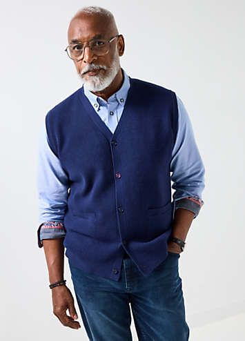 Joe Browns Smart Button-Up Versatile Knitted Waistcoat | Kaleidoscope