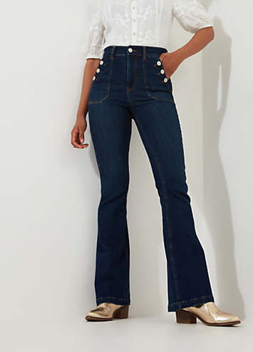Joe Browns Vintage Wash High Waisted Button Pocket Jeans | Kaleidoscope
