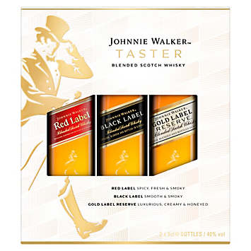 Johnnie Walker Whisky 3 x 5cl Miniature Taster Set Gift Pack | Kaleidoscope