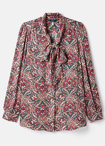Joules Everly Tie Neck Blouse | Kaleidoscope