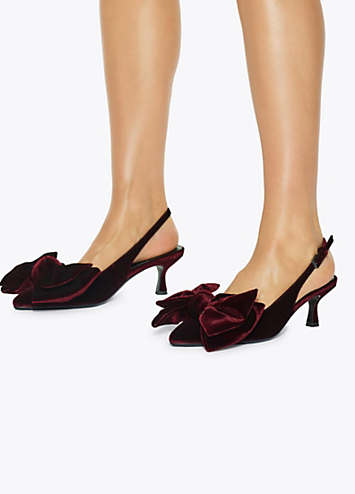 KG Kurt Geiger Tilly Wine Velvet Fabric Heel | Kaleidoscope