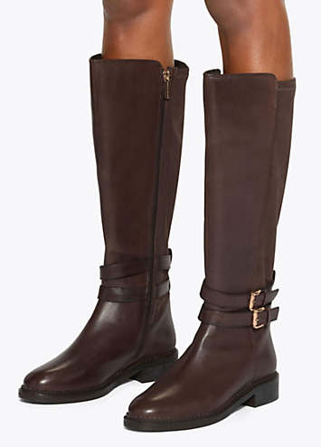 KG Kurt Geiger Trying Brown High Leg Leather Boots | Kaleidoscope