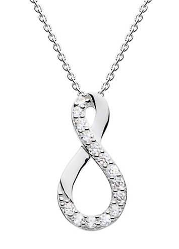 Kit Heath Dew Sterling Silver & Cubic Zirconia Infinity Twist Necklace | Kaleidoscope