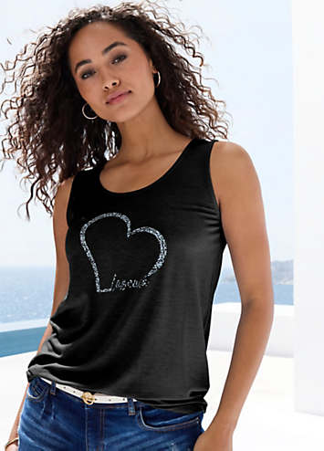 LASCANA Heart Print Tank Top | Kaleidoscope