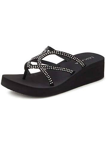 LASCANA Rhinestone Toe Separator Sandals | Kaleidoscope
