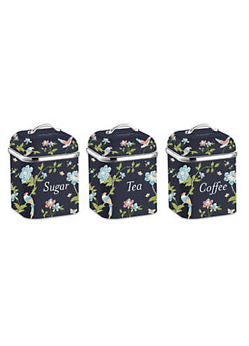 Laura Ashley 3 Canister Set by VQ - Elveden Navy | Kaleidoscope