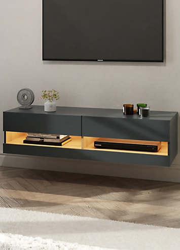 Leon 120cm Wall Mounted TV Unit With LED Lighting | Kaleidoscope