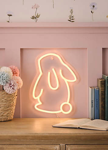 Lights4Fun Warm White Neon Bunny Wall Lights | Kaleidoscope