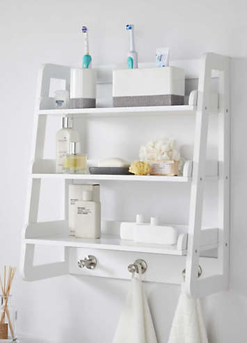 Lloyd Pascal Oregon Wall-Mounted Shelving with Chrome Hooks | Kaleidoscope