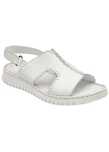 Lotus Astrid White Leather Slingback Sandals | Kaleidoscope