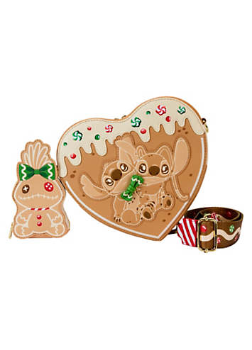 Loungefly Disney Lilo & Stitch Angel & Stitch Gingerbread Heart ...