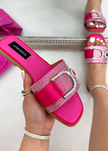 Love Lemonade Crystal Imperial Icon Sliders Hot Pink | Kaleidoscope