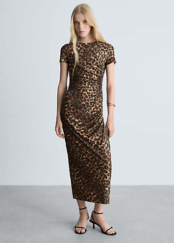 Mango Leo Brown Leopard Print Dress | Kaleidoscope