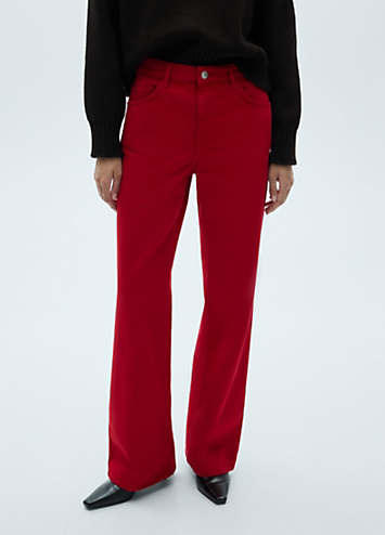 Mango Leo Red Straight Leg Jeans | Kaleidoscope