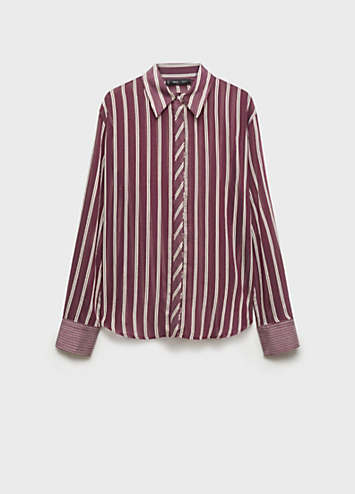 Mango Luis Dark Red Stripe Shirt | Kaleidoscope